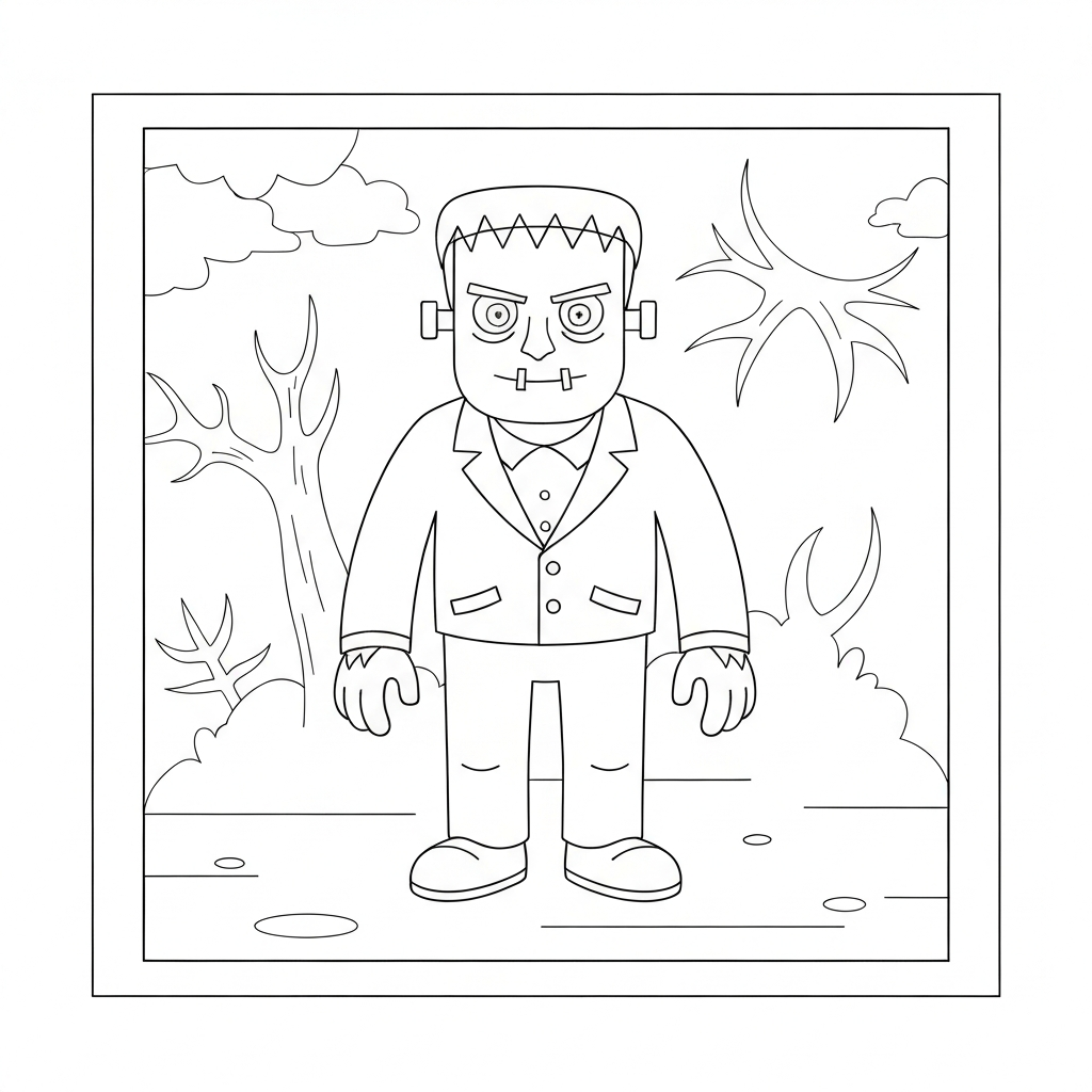 Frankenstein Coloring Pages - Free Printable PDF